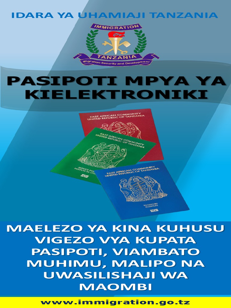 Kipeperushi Cha Viambato Vya Passport Mpya Ya Tanzania | PDF