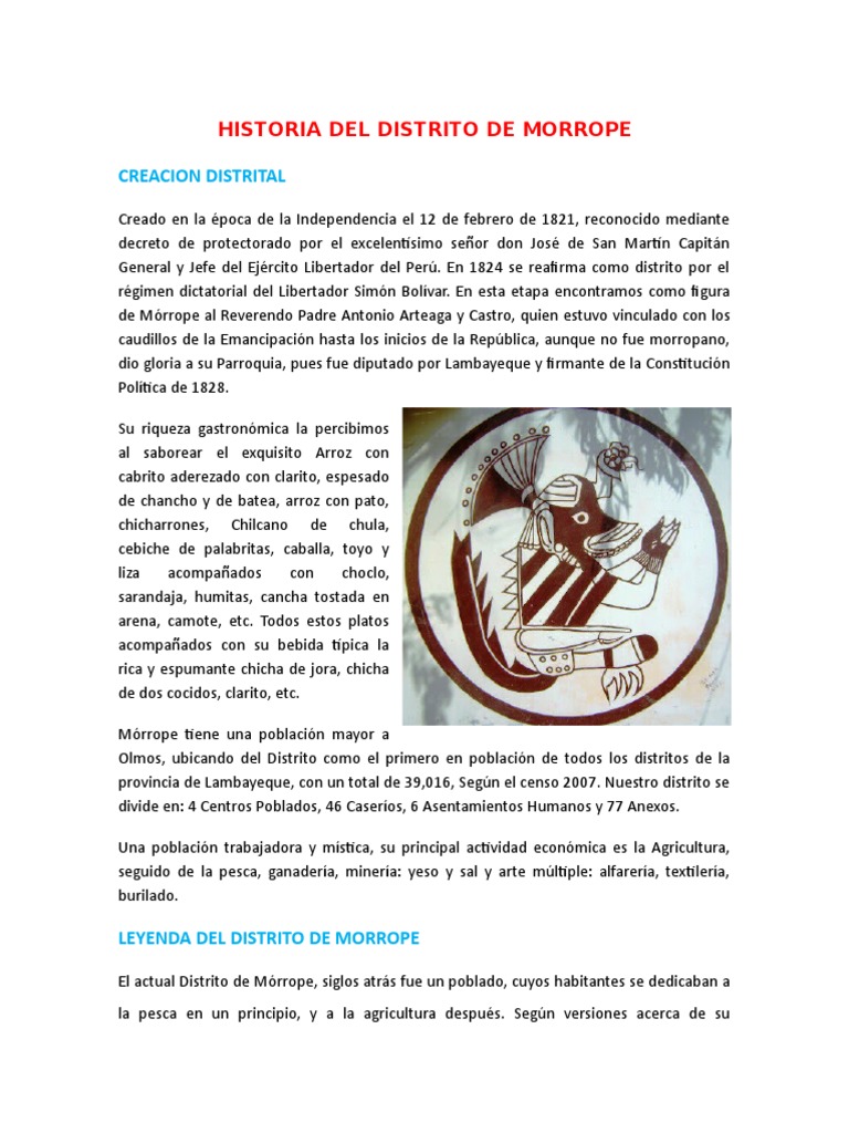 La historia y leyenda de la creación del distrito de Mórrope en ...