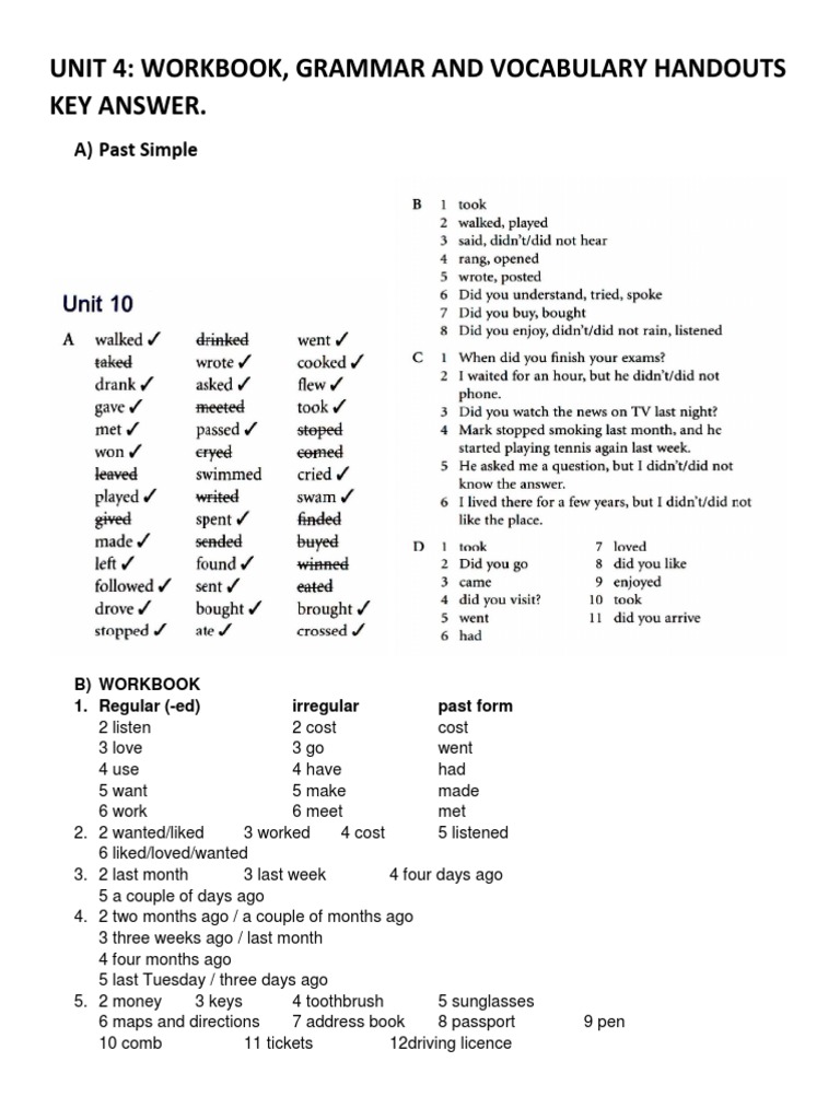 Unit 4 - Key Answers | PDF