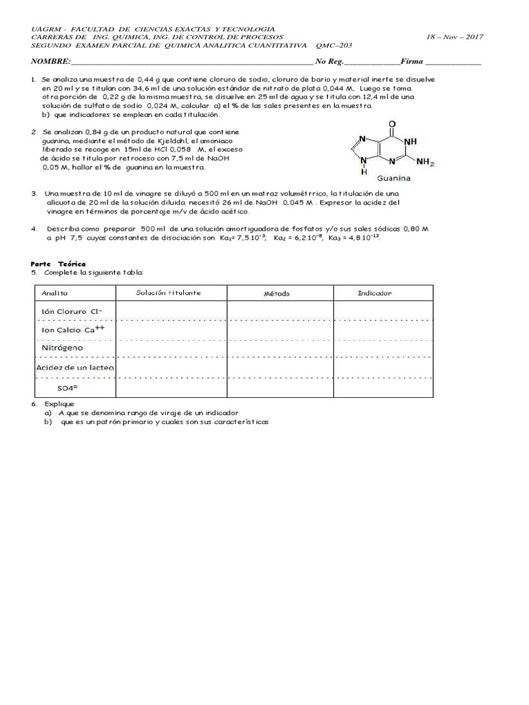 2do Exam Parcial QMC-203!2!2017-1 | PDF