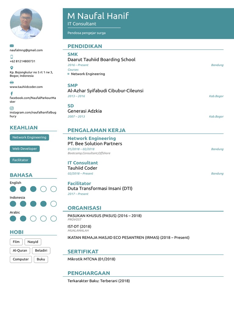M Naufal Hanif: Pendidikan | PDF