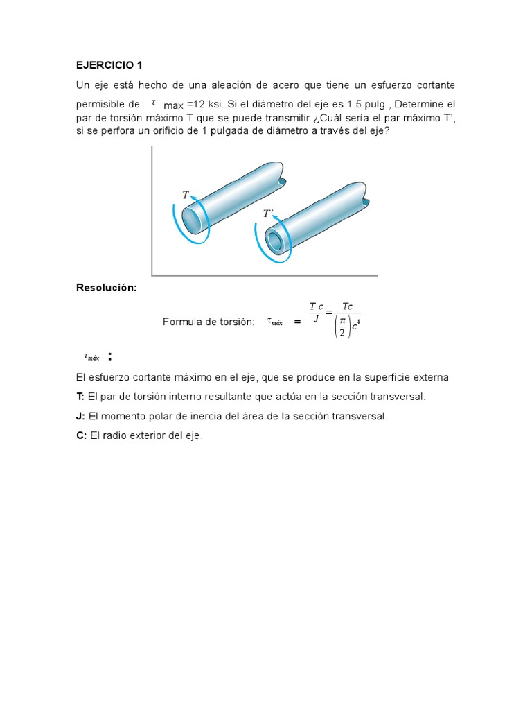 Torsion Ejercicios | PDF