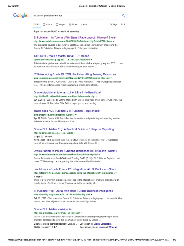 List of Books For Bi Publisher | Download Free PDF | Oracle Corporation ...