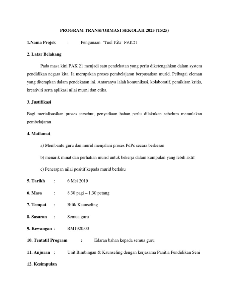 Kertas Kerja Tool Kits | PDF