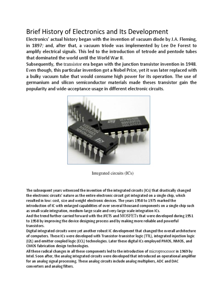 Brief History of Electronics | PDF | Technology & Engineering