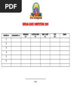 Tabulation Sheet | PDF | Dances | Sports Entertainment