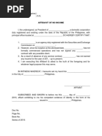 Affidavit of No Income (Sample) | PDF