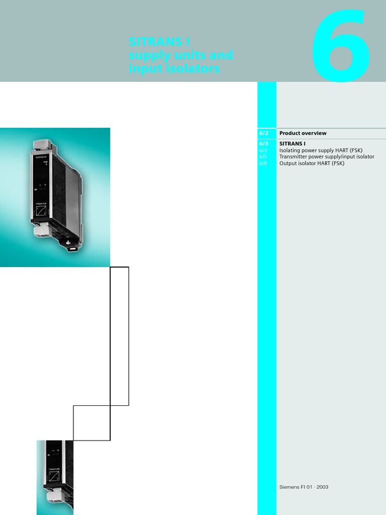 Sitrans I Supply Units and Input Isolators | PDF | Power Supply | Amplifier