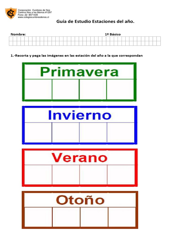Guía de Estudio Estaciones Del Año | PDF