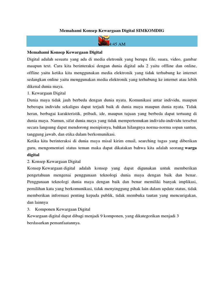 Memahami Konsep Kewargaan Digital | PDF | Ilmu Sosial