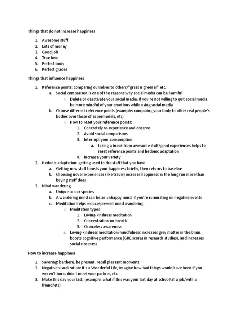 Yale Course On Happiness | PDF | Mindfulness | Meditation