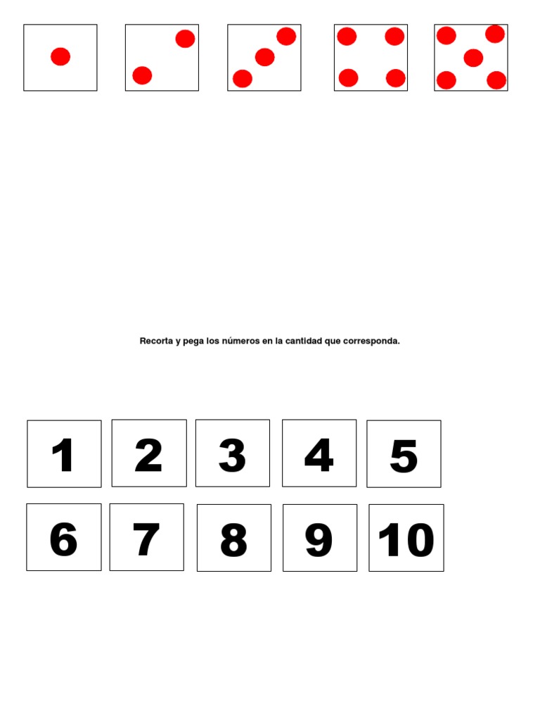 Recorta y pega números del 1 al 10 | PDF