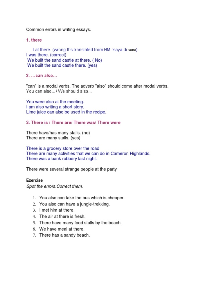 There: Spot The Errors - Correct Them | PDF | Language Arts & Discipline