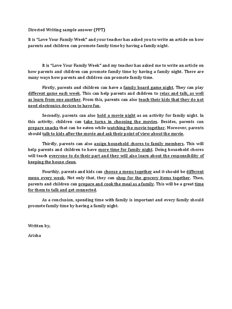 Directed Writing Sample Answer PPT 2019 | PDF | Language Arts ...