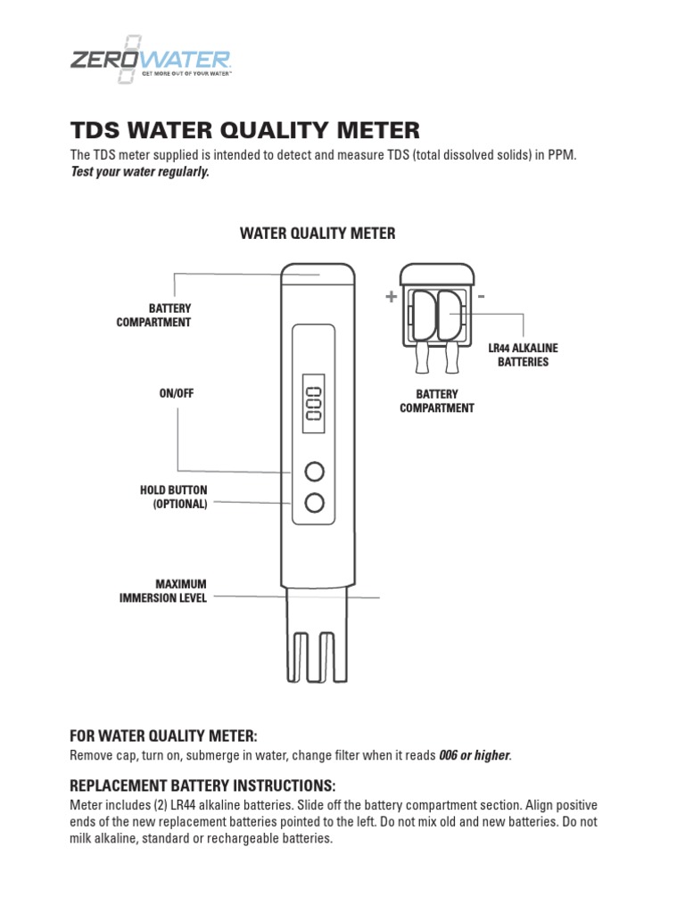Tds Meter Instructions | PDF | Galvanic Cells | Battery (Electricity)