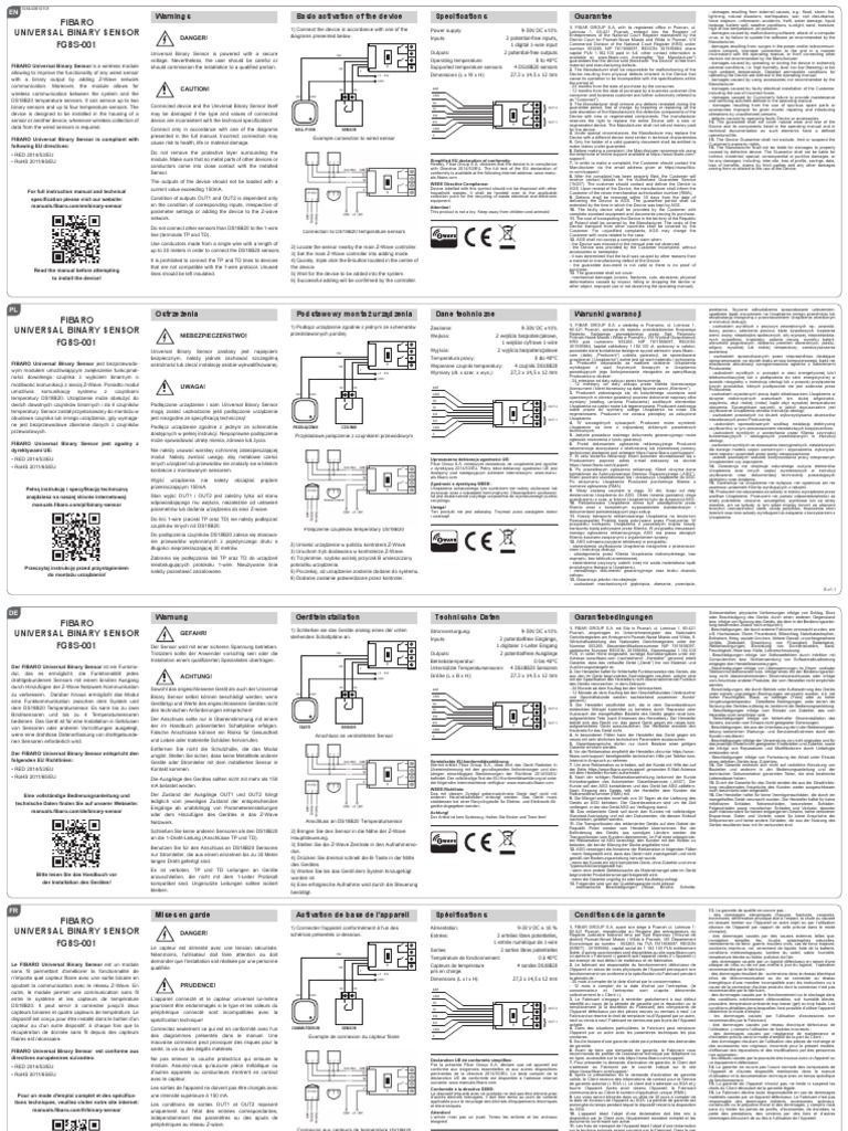 Sensor Universal FGBS 001 S v1.1 | PDF | Nature | Business