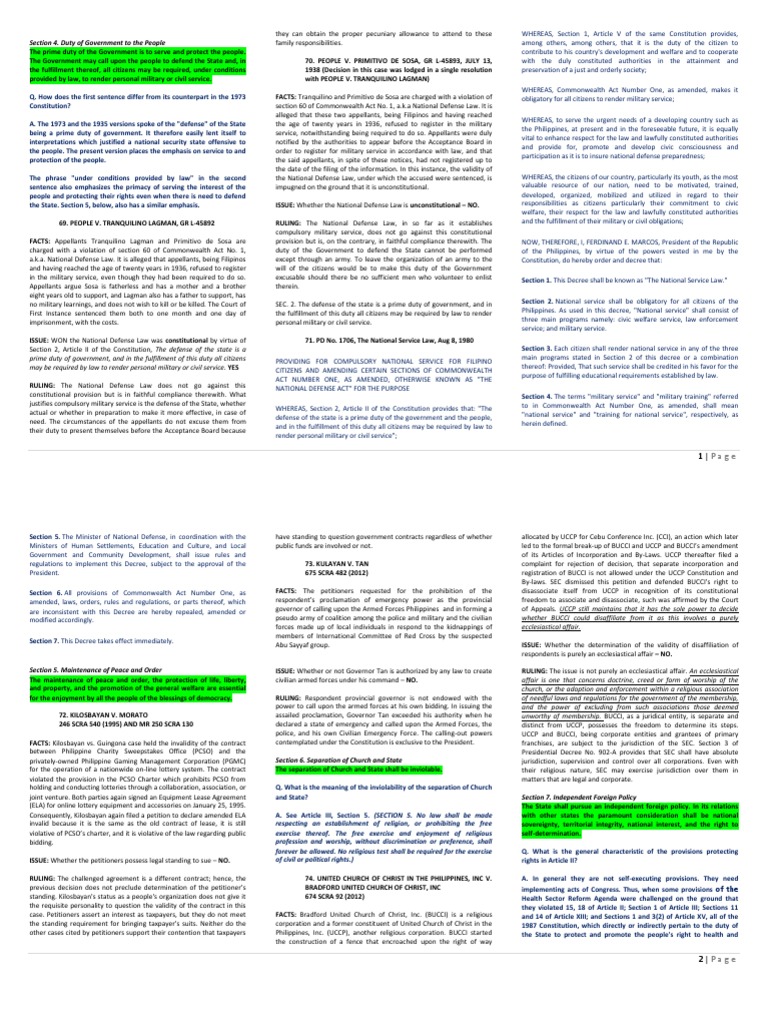 Section 4. Duty of Government To The People | PDF | Fourteenth ...