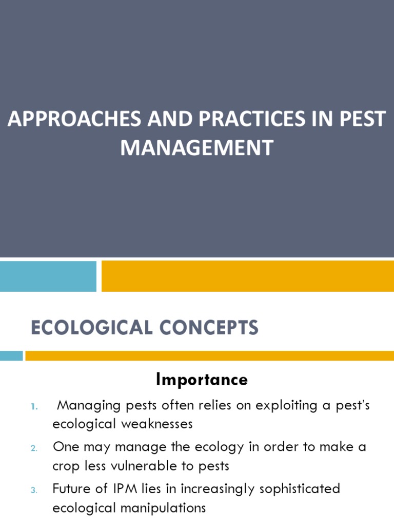 Understanding Agricultural Ecosystems and Pest Population Dynamics ...