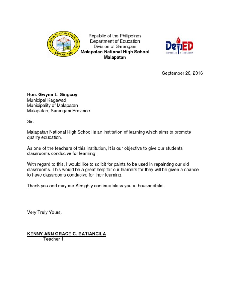 Solicitation Letter | PDF