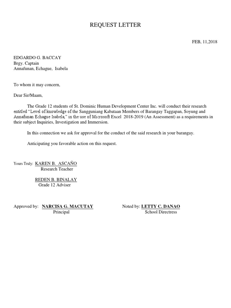 Request Letter Research Paper | PDF