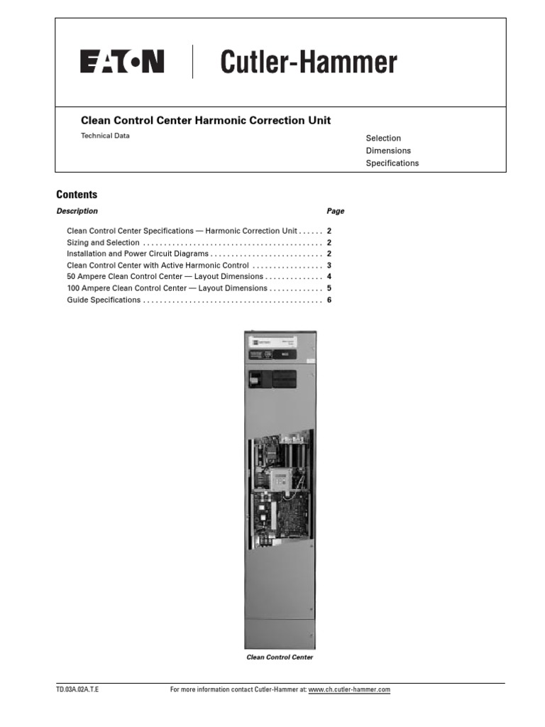Clean Control Center Harmonic Correction Unit: Description | PDF ...