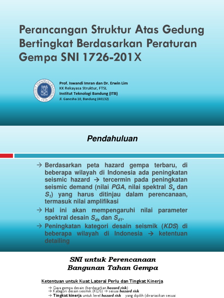 Perancangan Struktur Atas Gedung Bertingkat Berdasarkan Peraturan Gempa ... Perancangan Struktur Atas Gedung Bertingkat Berdasarkan Peraturan Gempa ...