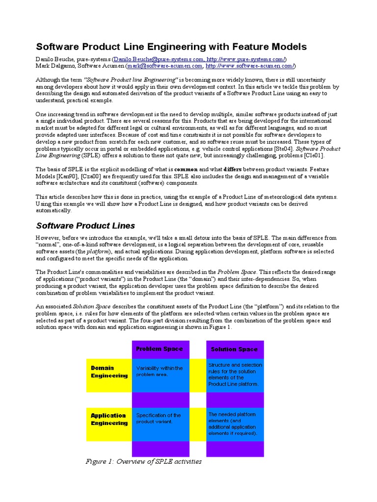 Modeling Product Variability in a Meteorological Software Product Line with Feature Models | PDF ...