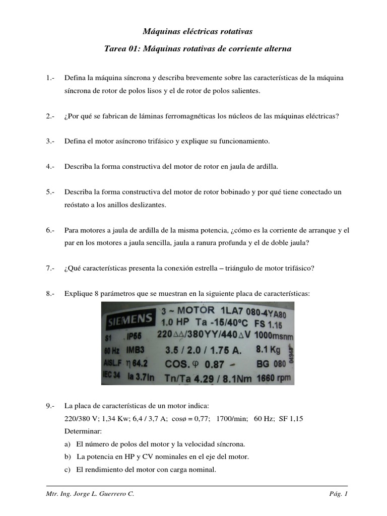 MER Tarea01 | PDF | Motor eléctrico | Motores