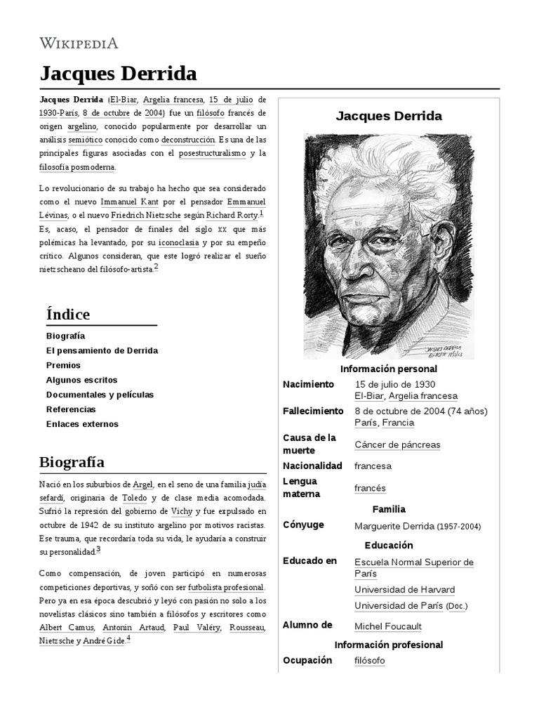 Jacques Derrida | PDF | Jacques Derrida | Movimientos filosóficos