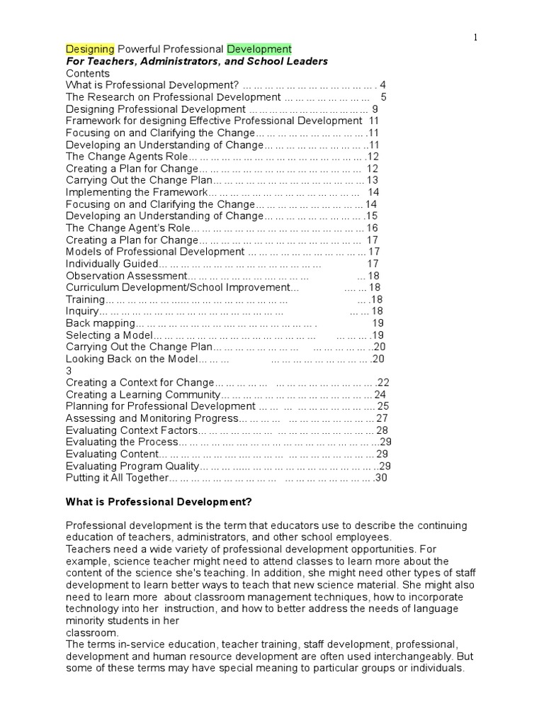 Effective Professional Development Strategies | PDF | Teachers ...