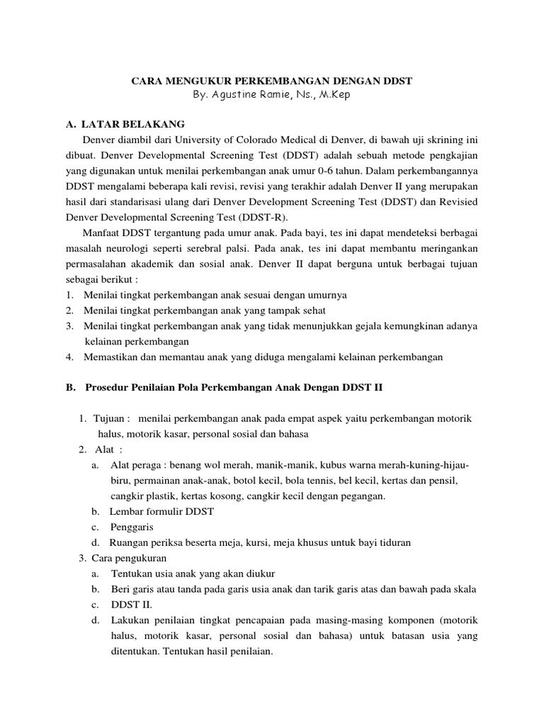 Cara Melakukan DDST | PDF