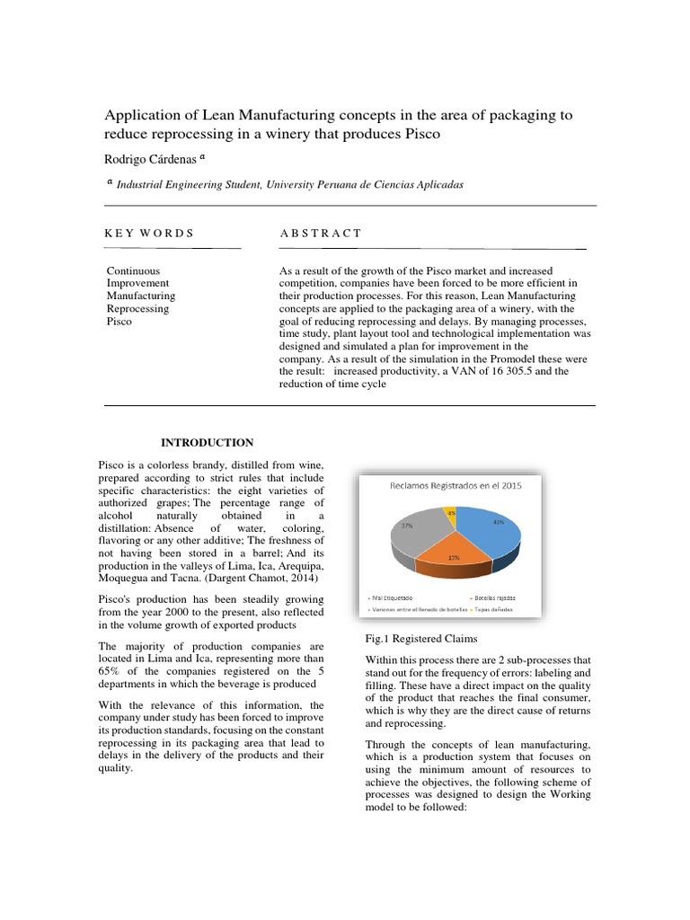 Lean Manufacturing in Pisco Packaging | PDF | Lean Manufacturing ...