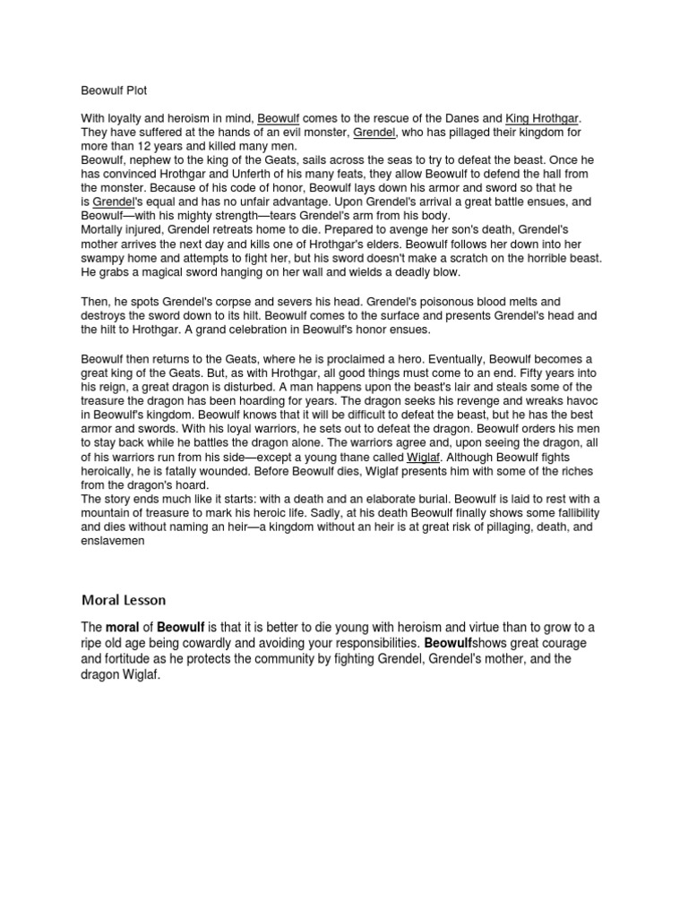 Beowulf Plot | PDF | Beowulf | Old English Poems