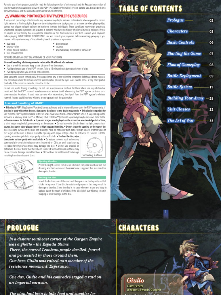 Warning: Photosensitivity/Epilepsy/Seizures | PDF | Epilepsy | Play Station