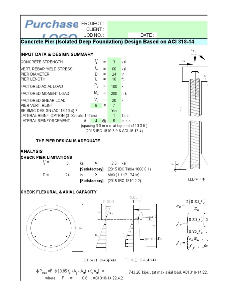 Reinforced Concrete Pier Design