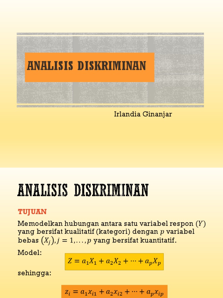 Analisis Diskriminan | PDF | Metode & Bahan Ajar