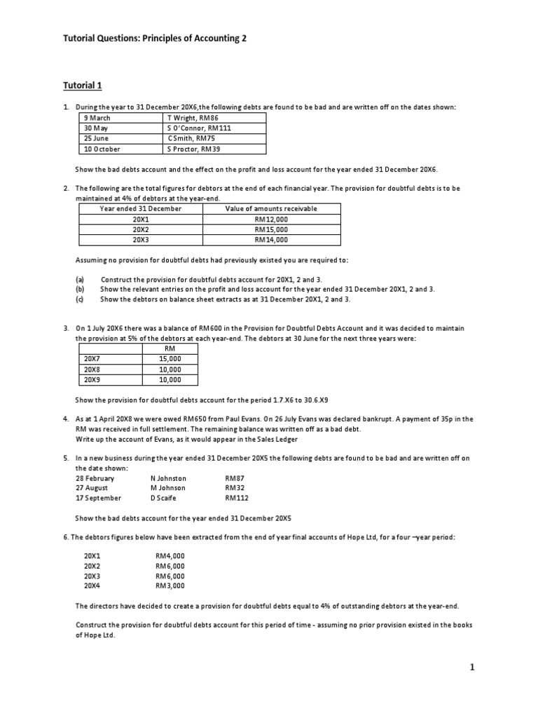 Tutorial Principles Of Accounting 1 Pdf Debits And Credits Accounting