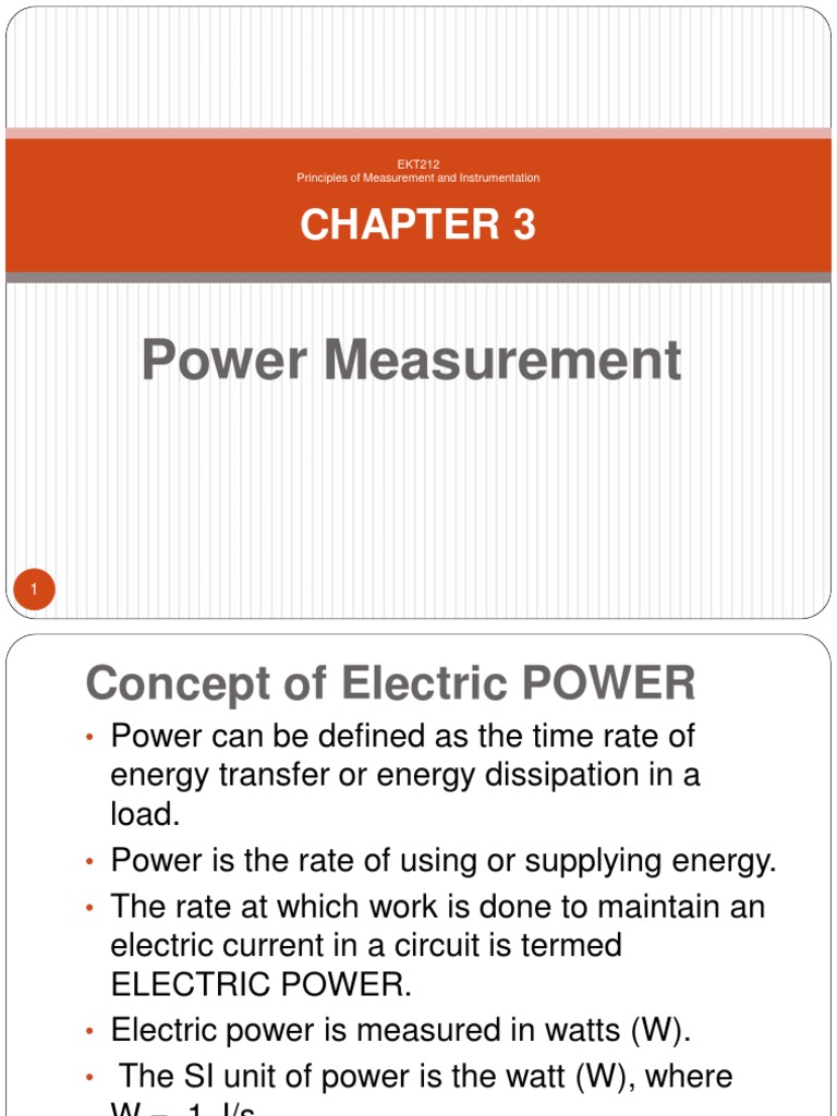 Electric Power Measurement Basics | PDF | Electric Power | Volt