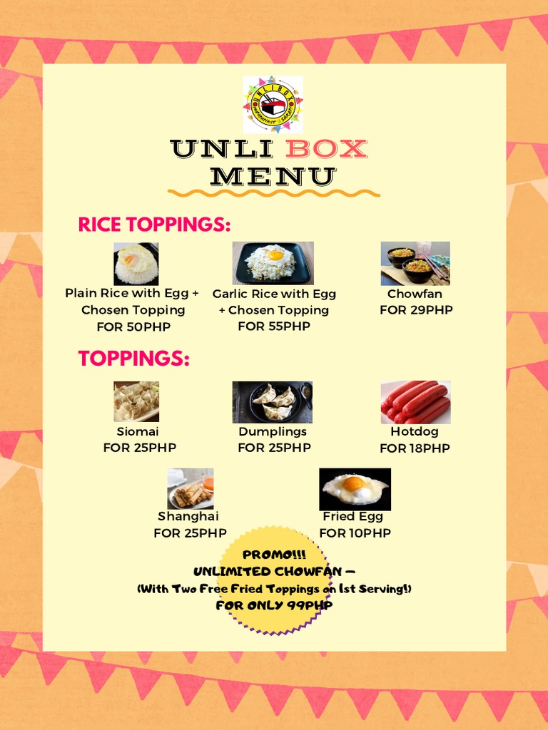 Unli Box Menu | PDF