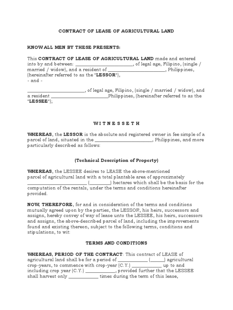 Contract of Lease | PDF | Lease | Civil Law (Legal System)