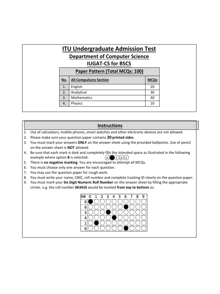 BSCS Test Sample 2 | PDF
