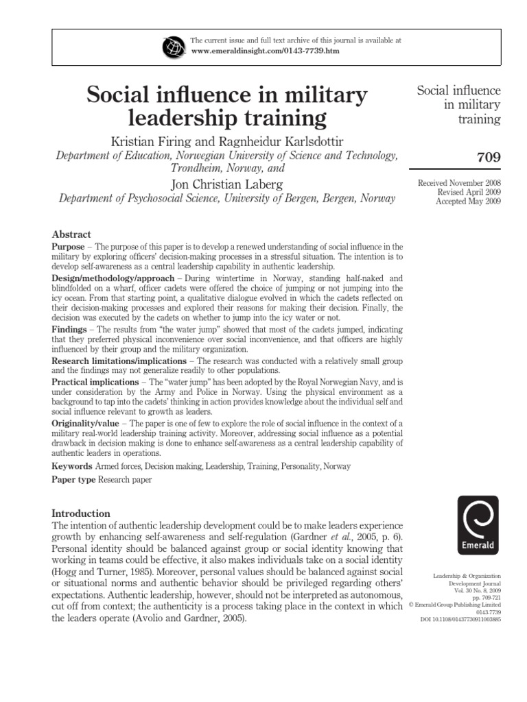 Social Influence in Military Training | PDF | Attitude (Psychology ...