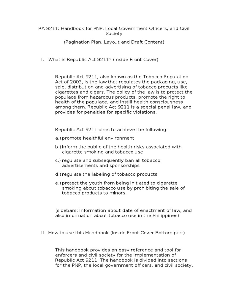 Anti Smoking RA 9211.pdf | Tobacco Smoking | Cigarette