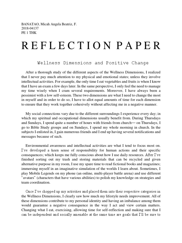 PE Reflection Paper | PDF | Scoliosis