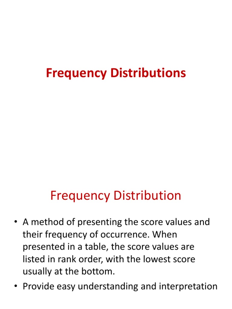 Topic 4 - Frequency Distributions | Download Free PDF | Probability ...