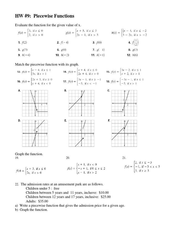 Piecewise Word Problems | PDF | Teaching Methods & Materials