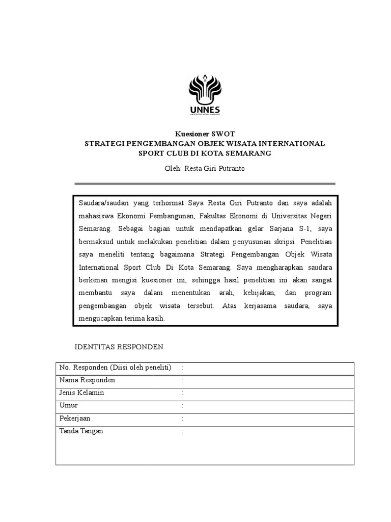 Kuesioner SWOT | PDF