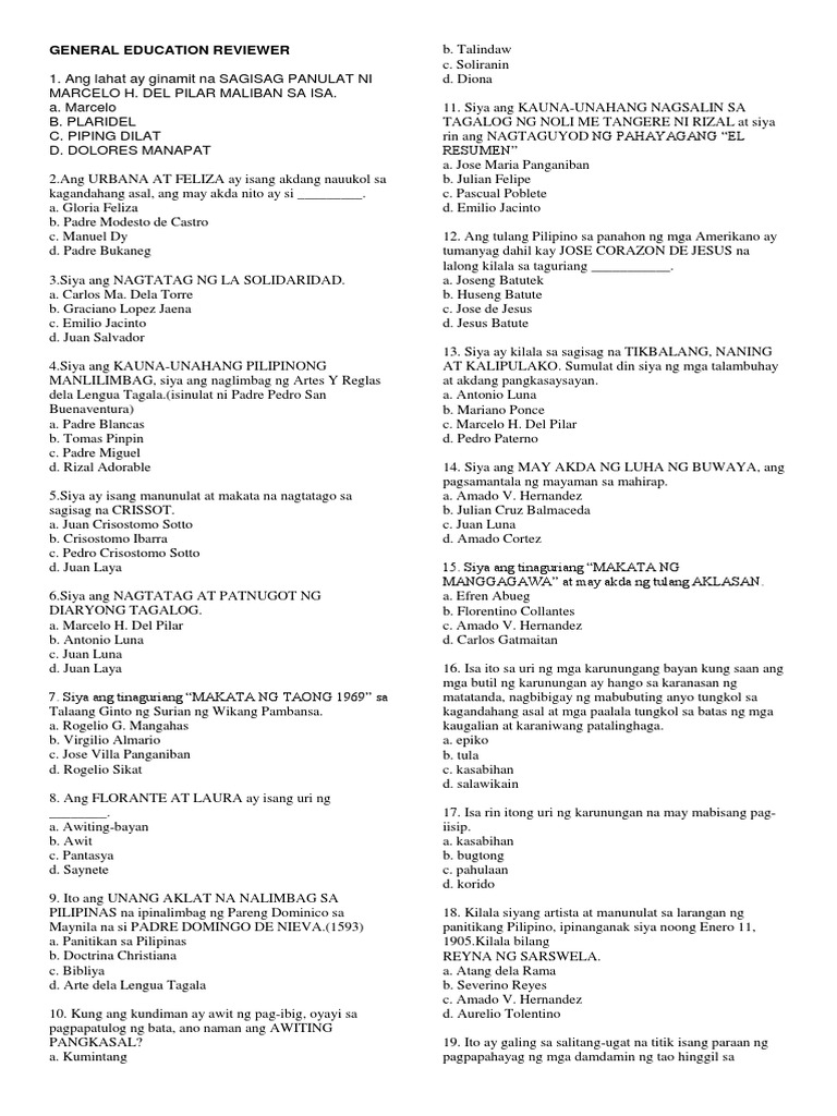 General Education Reviewer | PDF