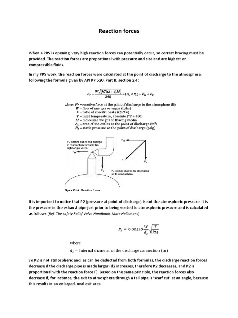 Reaction Forces Pressure Relief System | PDF | Pressure | Force
