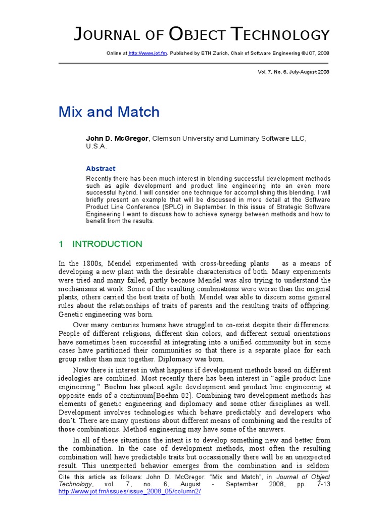 Mix and Match | PDF | Software Development Process | Agile Software ...